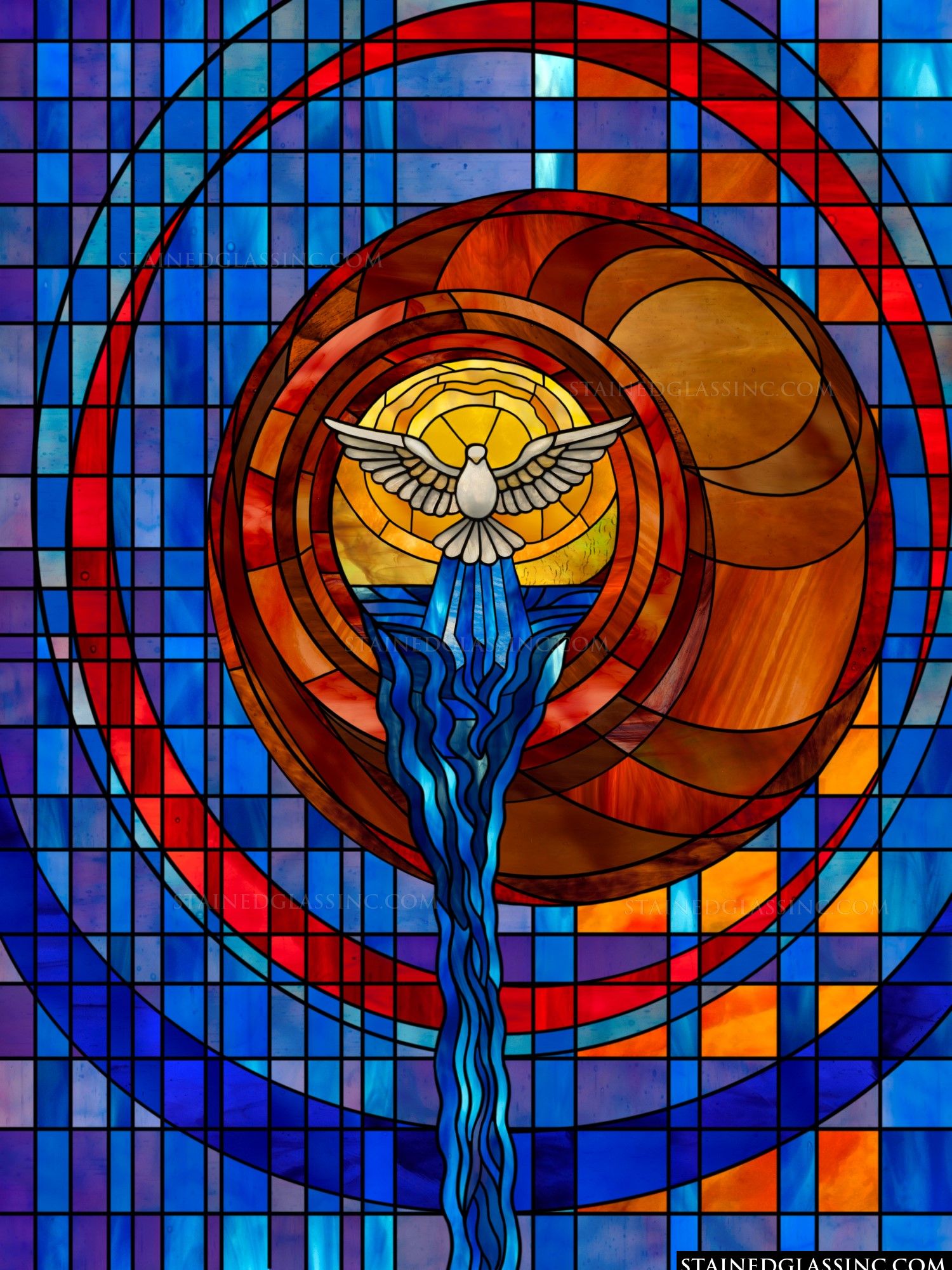  Modern Stylized Stained Glass Window Religious Stained Glass Window