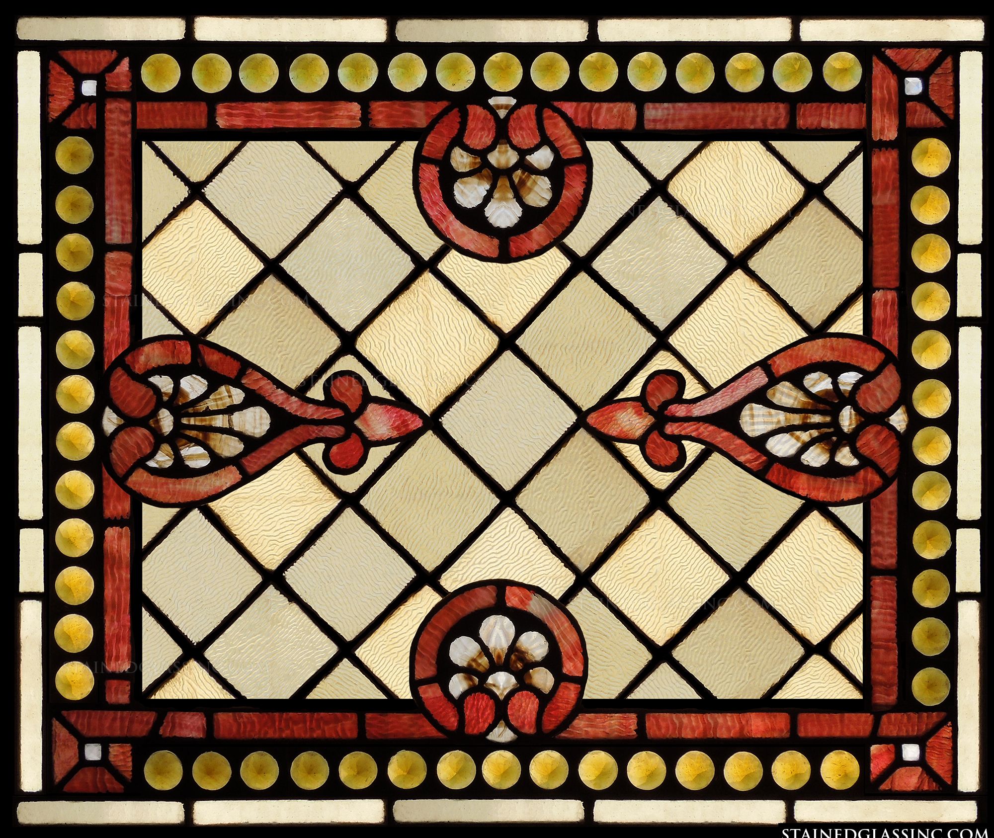 "Adorning Transom" Stained Glass Window