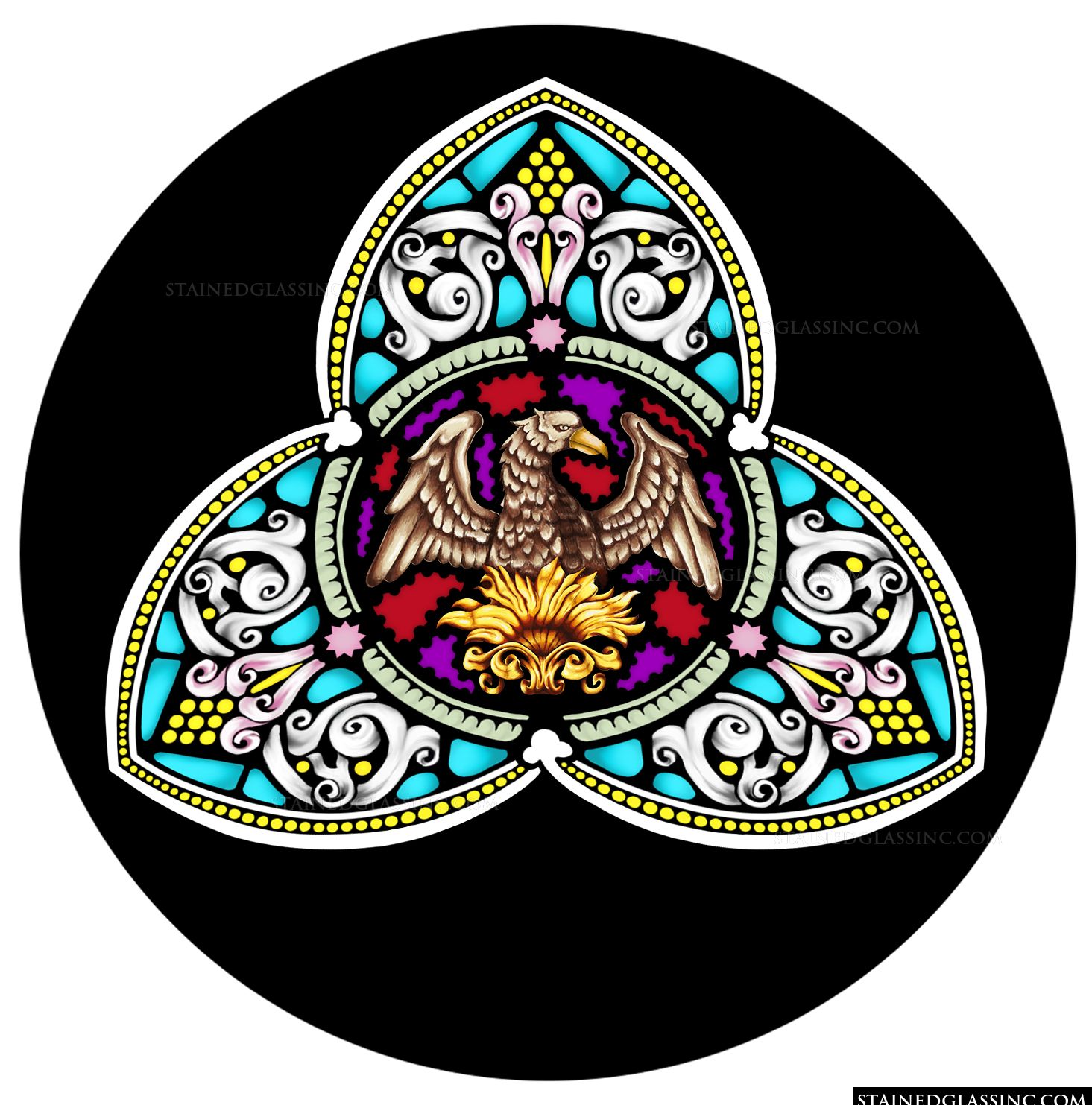  Symbols Of Piety Religious Stained Glass Window
