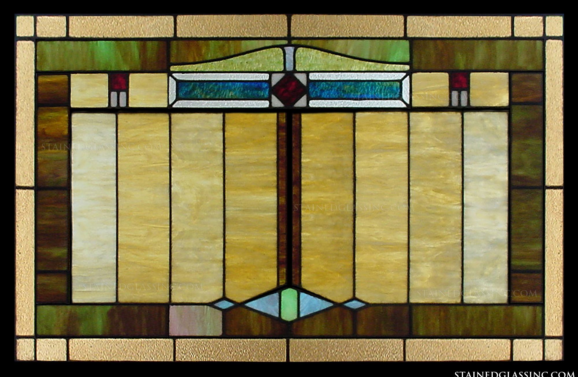 "Multifaceted Transom" Stained Glass Window